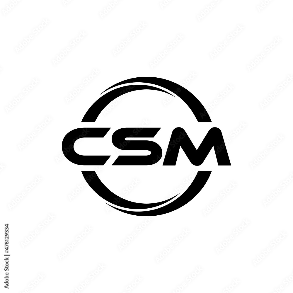 CSM letter logo design with white background in illustrator, vector ...