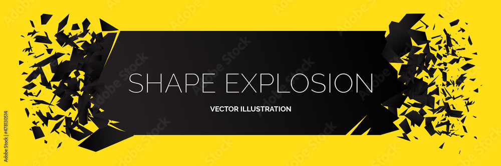 Shape Explosion, Destructive Shapes, Debris Isolated Stock Vector ...