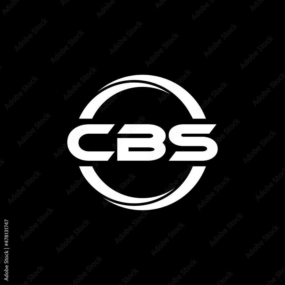 CBS letter logo design with black background in illustrator, vector ...