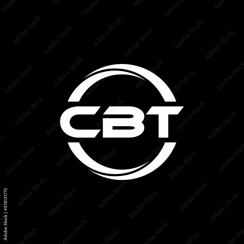 CBT letter logo design with black background in illustrator, vector ...