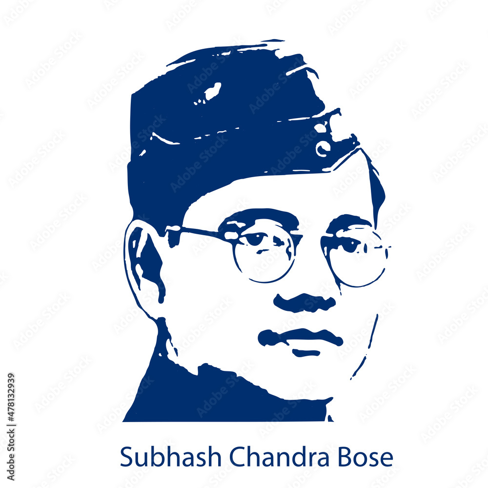 SUBHASH CHANDRA BOSE- 23 JANUARY VECTOR ILLUSTRATION. Stock Vector ...