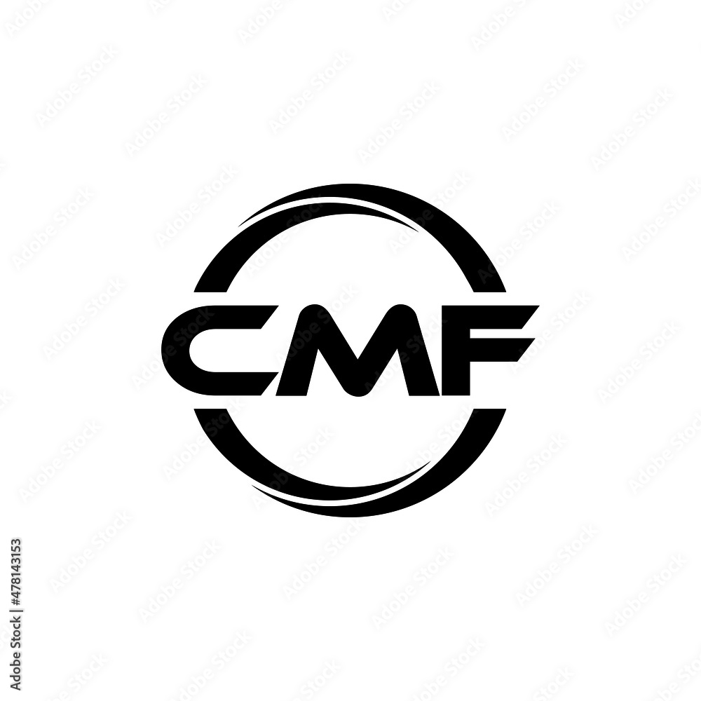 CMF letter logo design with white background in illustrator, vector ...