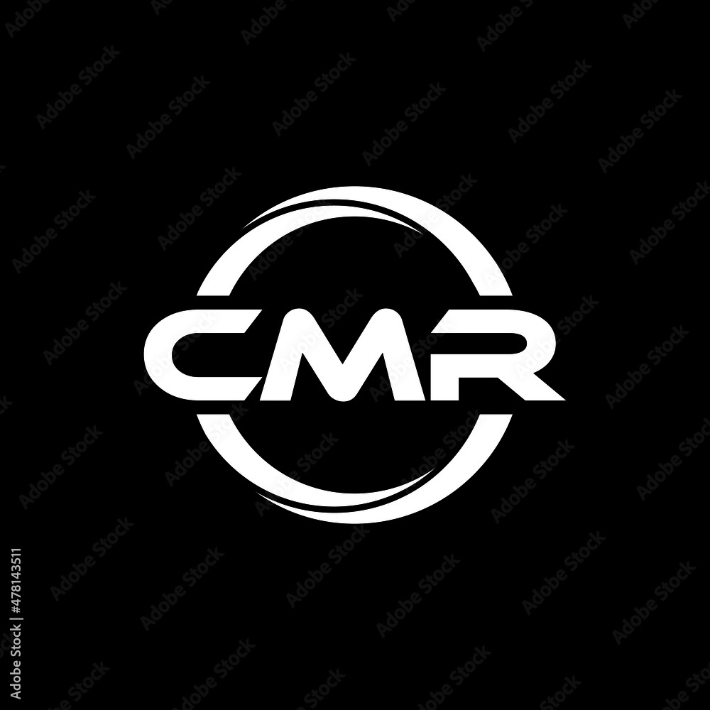 CMR letter logo design with black background in illustrator, vector ...