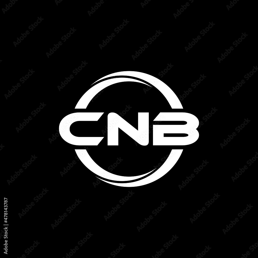 Vecteur Stock CNB letter logo design with black background in ...