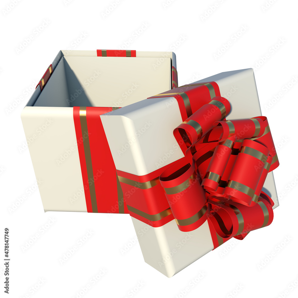 Open gift box 2-white background 3D Rendering Ilustracion 3D Stock ...