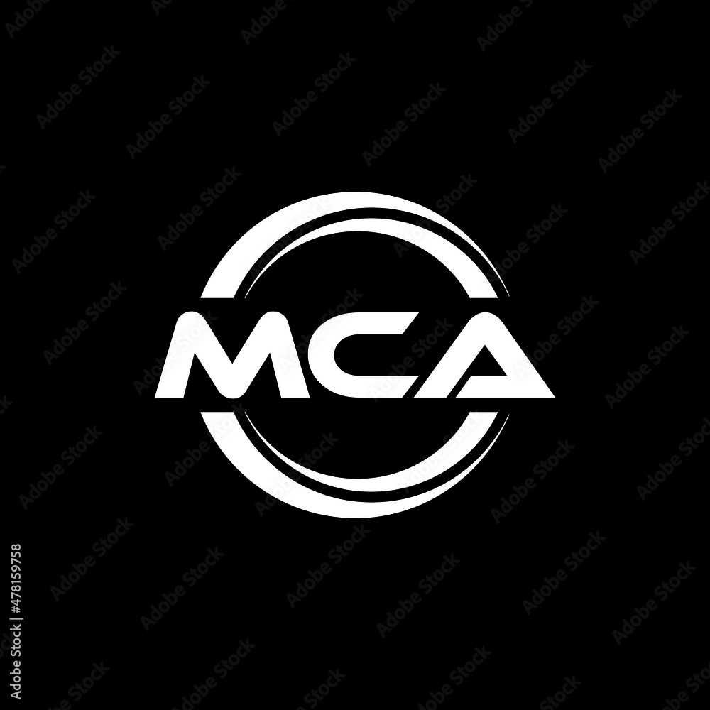 MCA letter logo design with black background in illustrator, vector ...