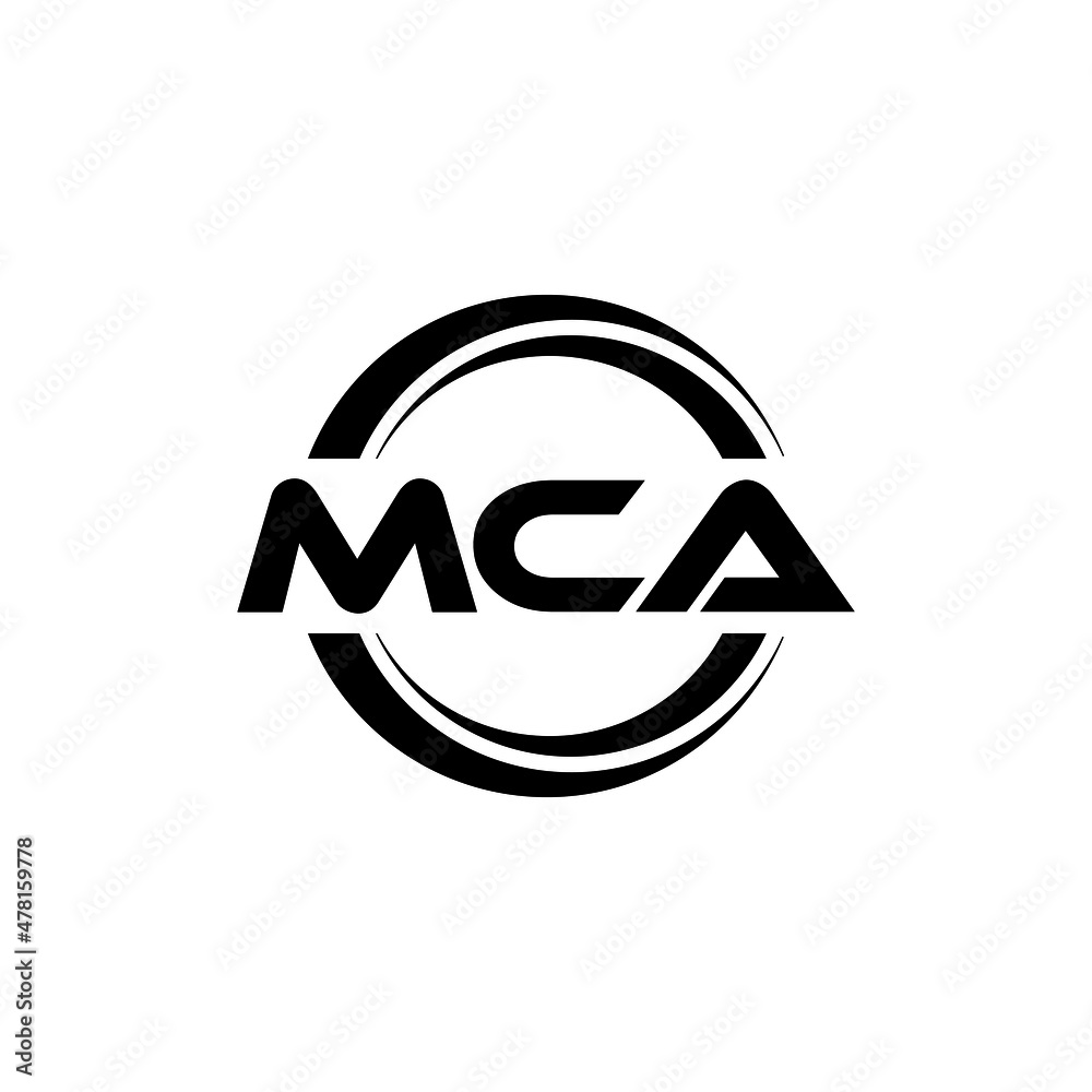 MCA letter logo design with white background in illustrator, vector ...