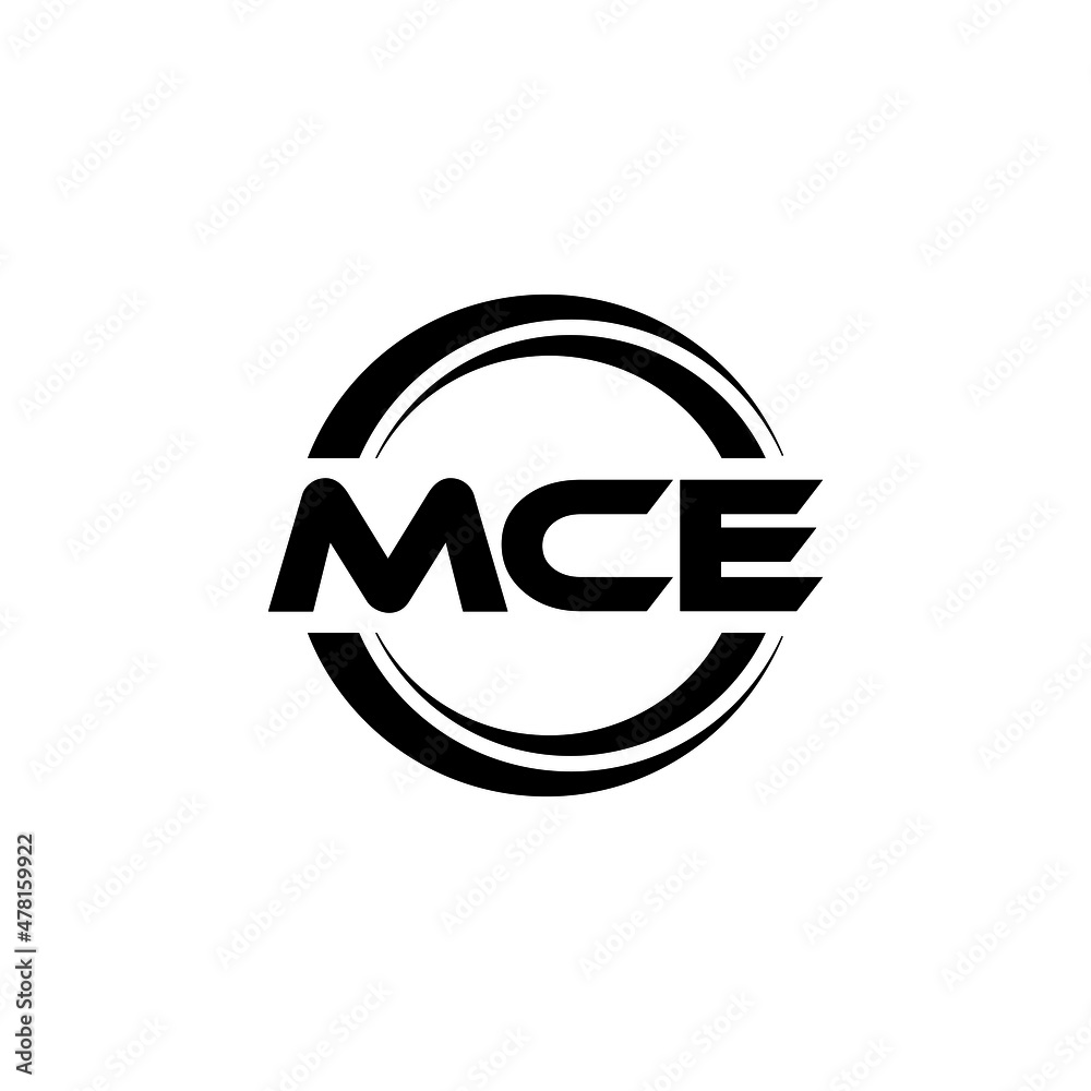 MCE letter logo design with white background in illustrator, vector ...