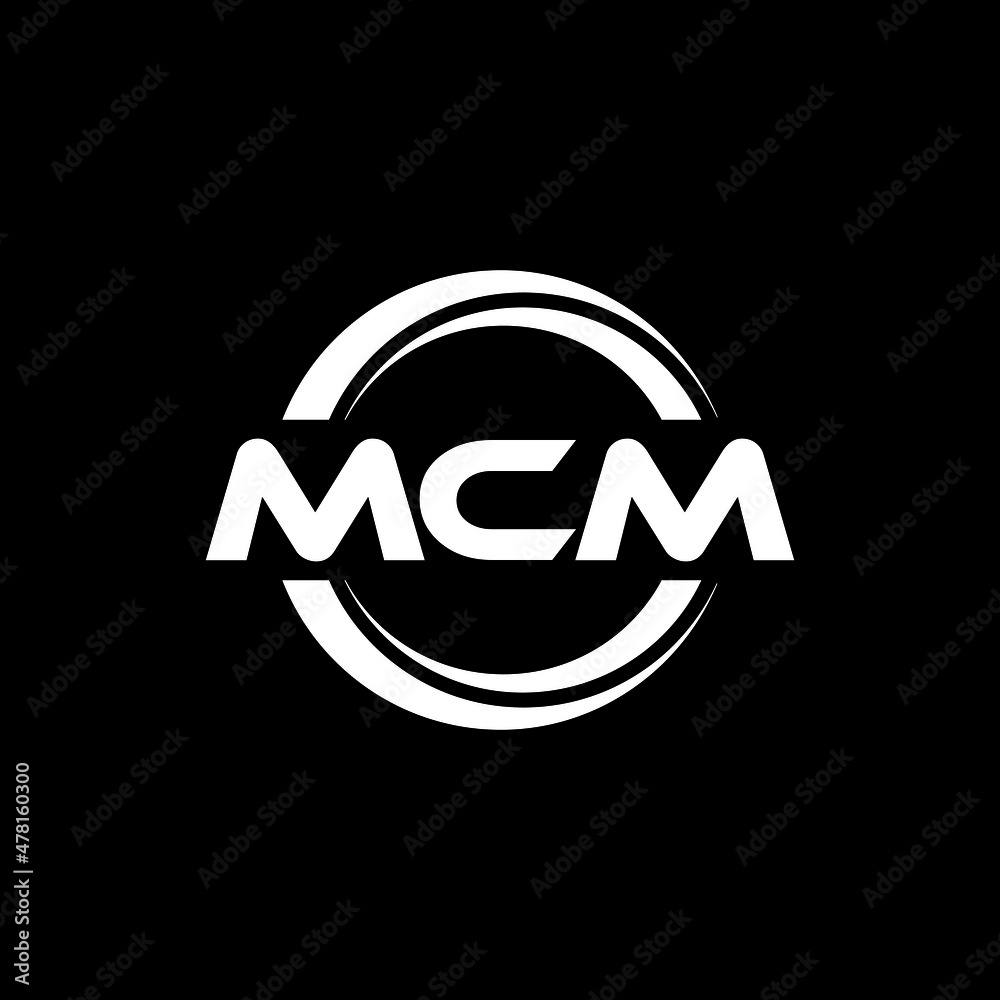MCM letter logo design with black background in illustrator, vector ...