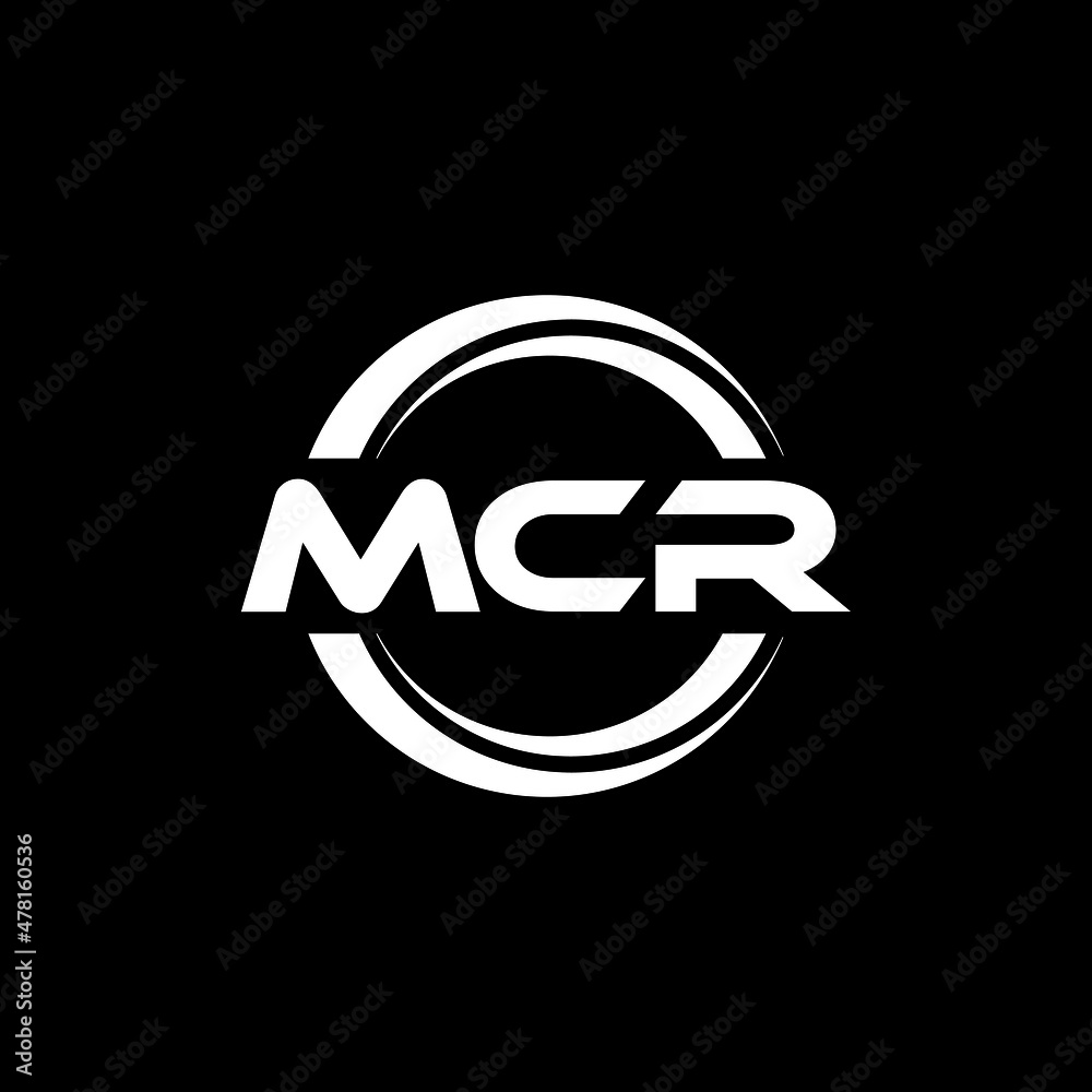 MCR letter logo design with black background in illustrator, vector ...