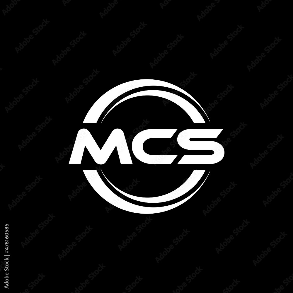 MCS letter logo design with black background in illustrator, vector ...