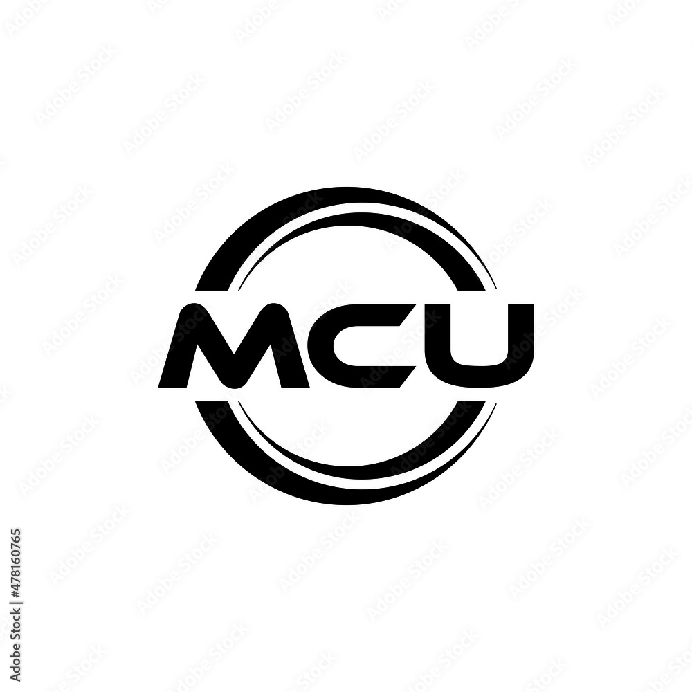MCU letter logo design with white background in illustrator, vector ...