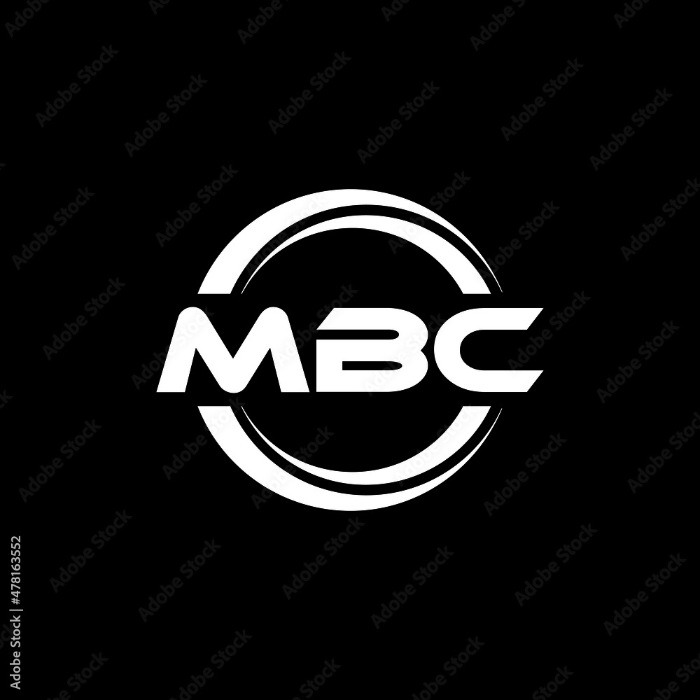 MBC letter logo design with black background in illustrator, vector ...