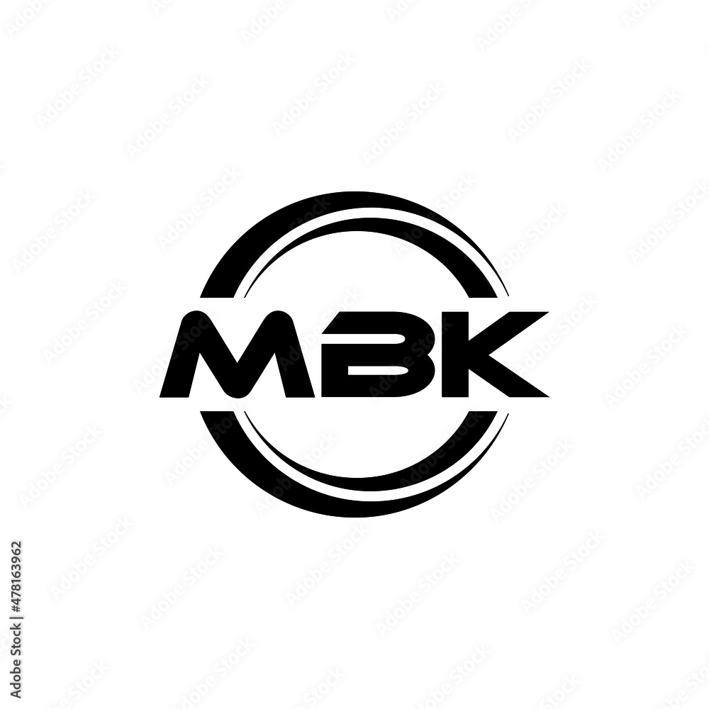 MBK letter logo design with white background in illustrator, vector ...