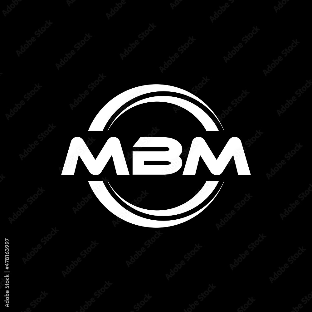 MBM letter logo design with black background in illustrator, vector ...