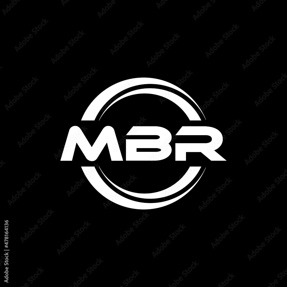 MBR letter logo design with black background in illustrator, vector ...