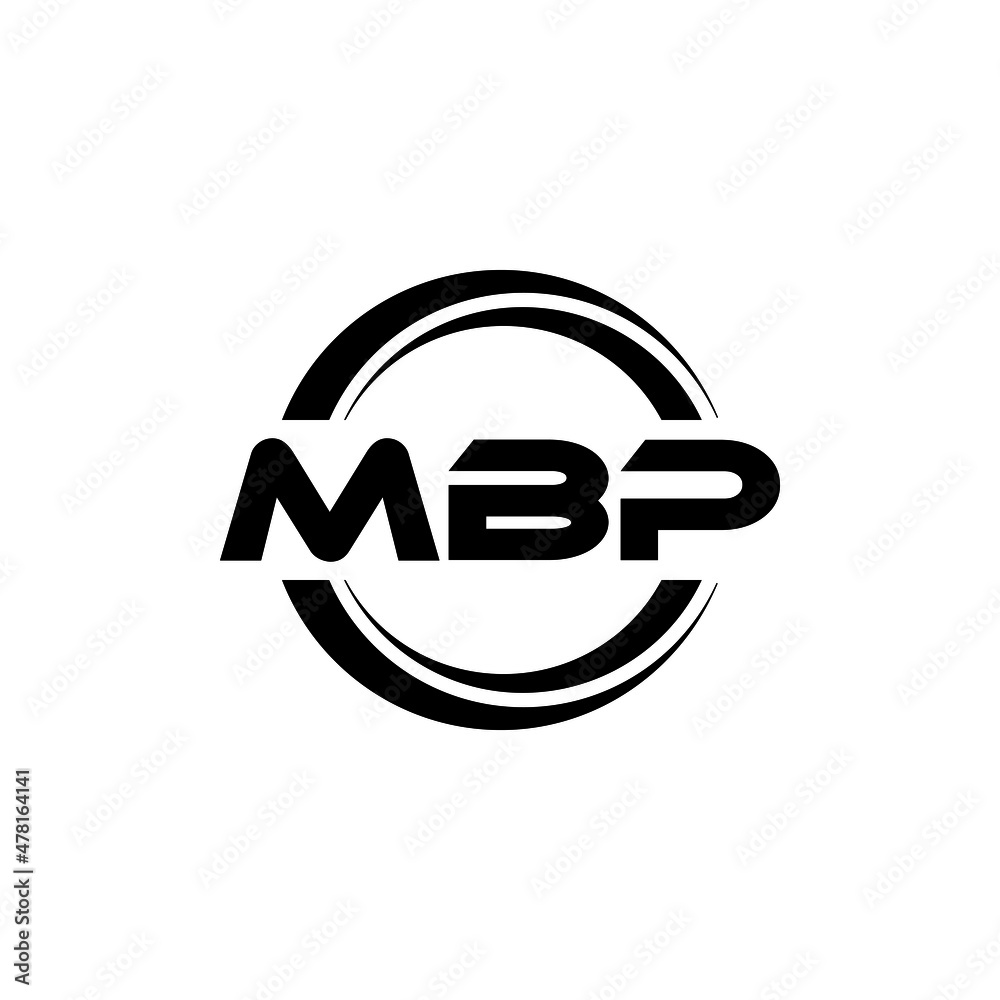 MBP letter logo design with white background in illustrator, vector ...