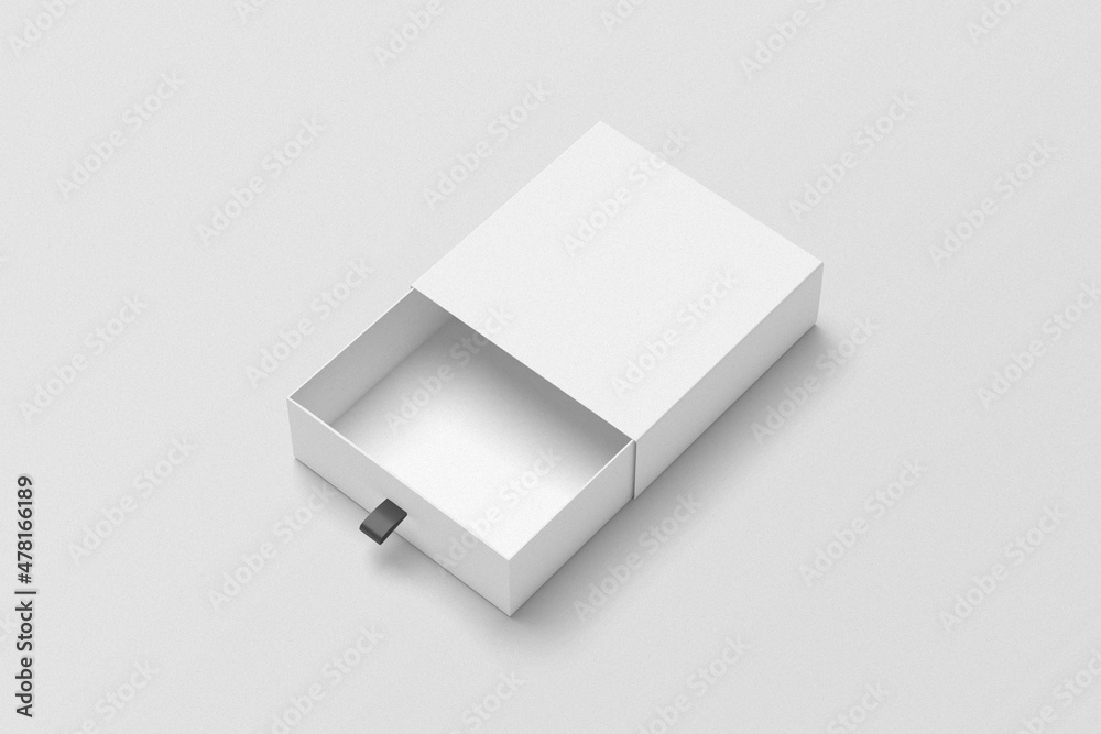Square sliding drawer box mockup Stock Illustration | Adobe Stock