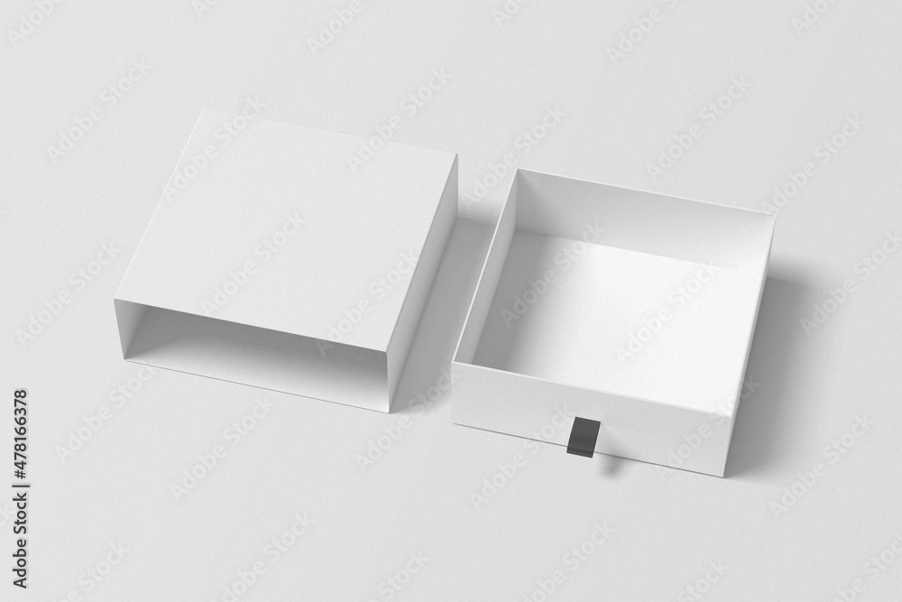 Square sliding drawer box mockup Stock Illustration | Adobe Stock