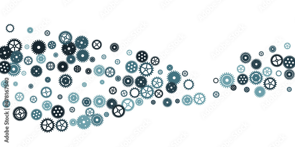 Gears icon vector set, cogwheel pictogram collection. Mechanical ...