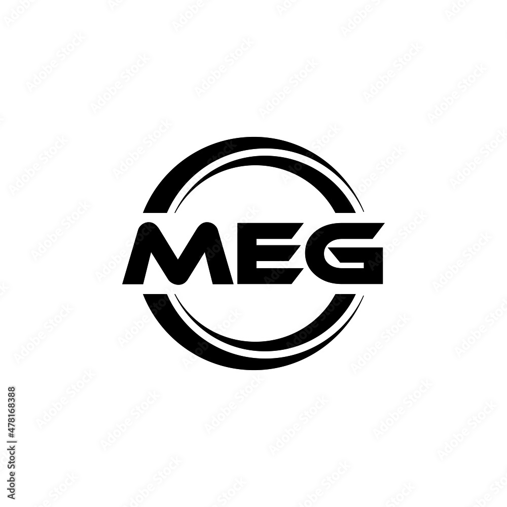 MEG letter logo design with white background in illustrator, vector ...