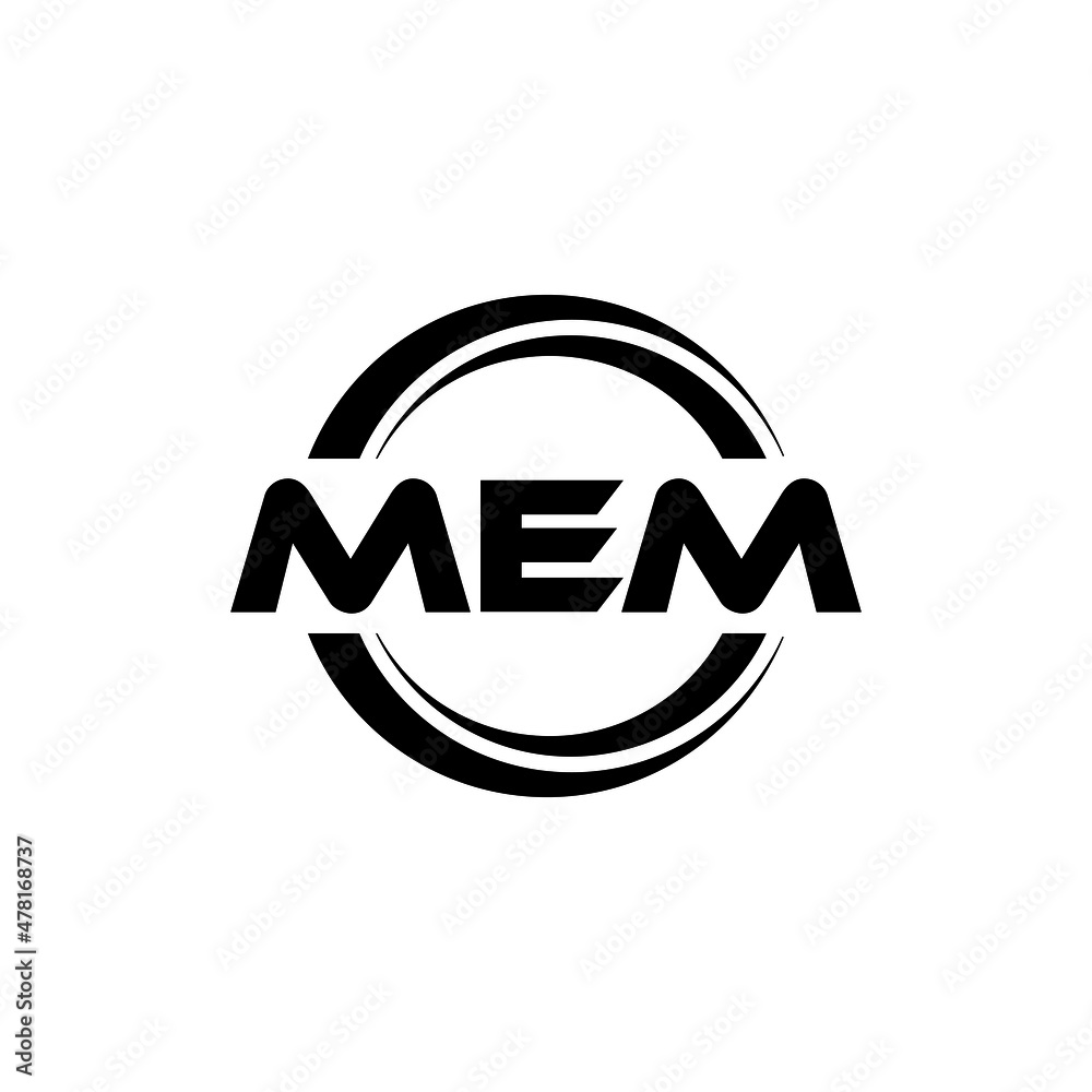 Vecteur Stock MEM letter logo design with white background in ...