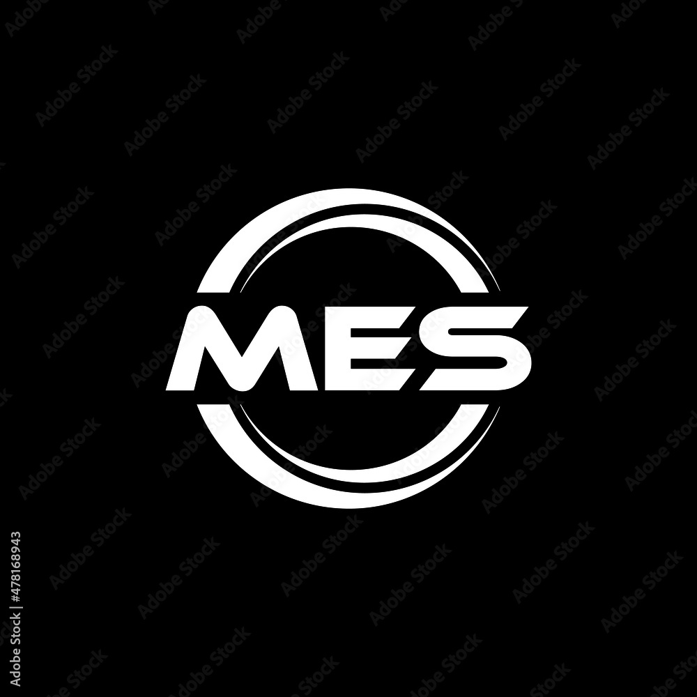 MES letter logo design with black background in illustrator, vector ...