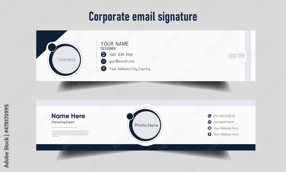 Corporate Email Signature template design Stock Vector | Adobe Stock
