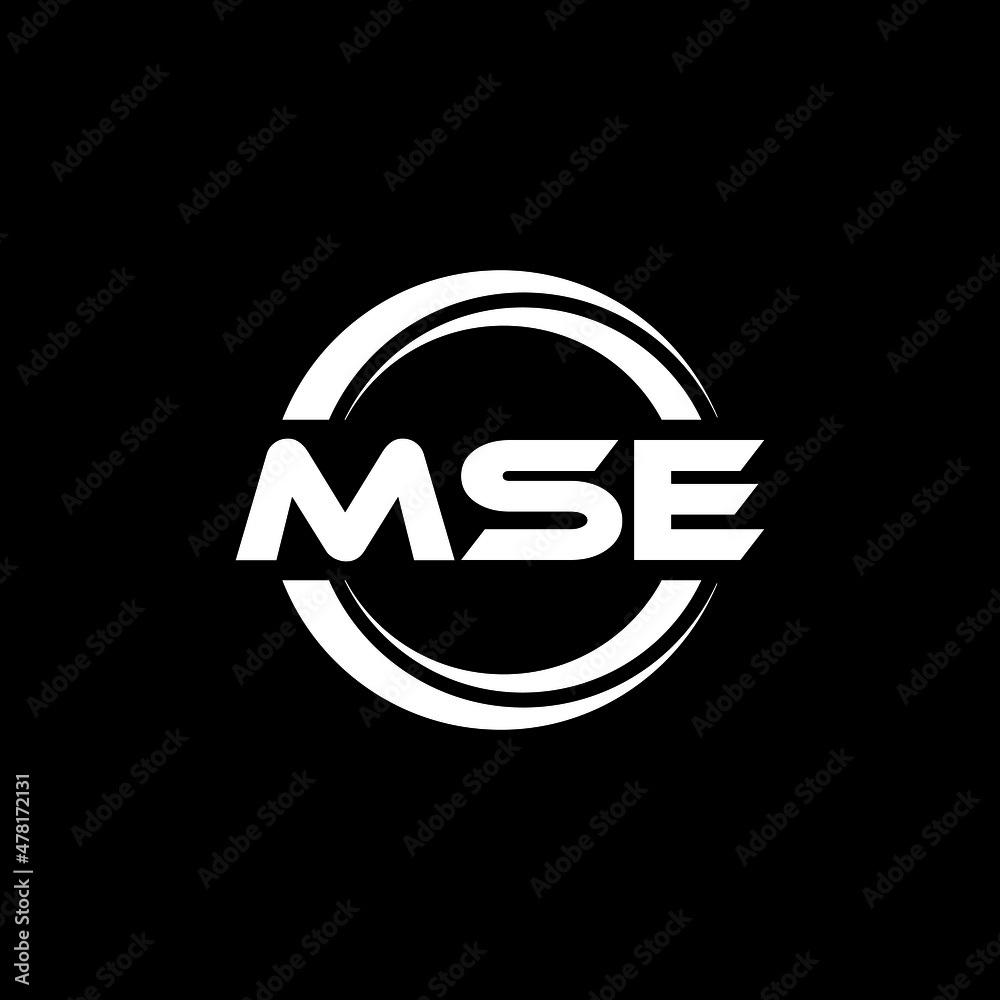 MSE letter logo design with black background in illustrator, vector ...