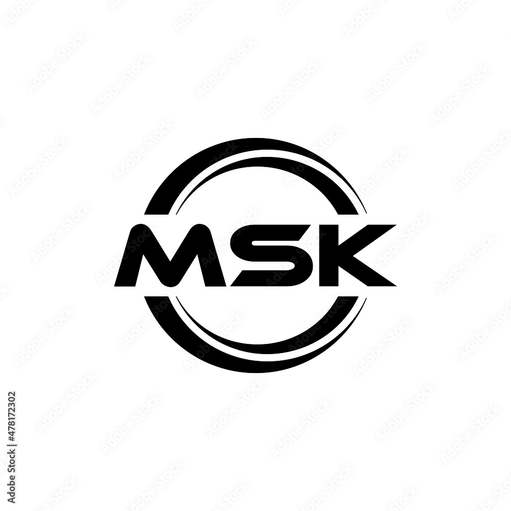 MSK letter logo design with white background in illustrator, vector ...