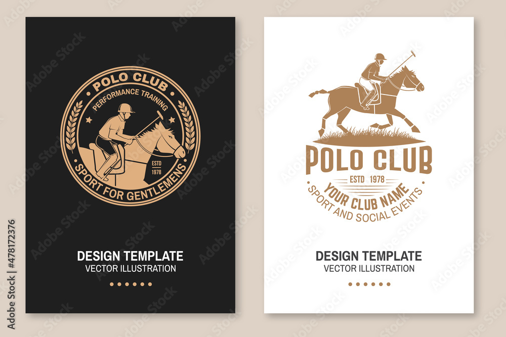 Set of Polo club sport badges, patches, emblems, logos. Vector ...