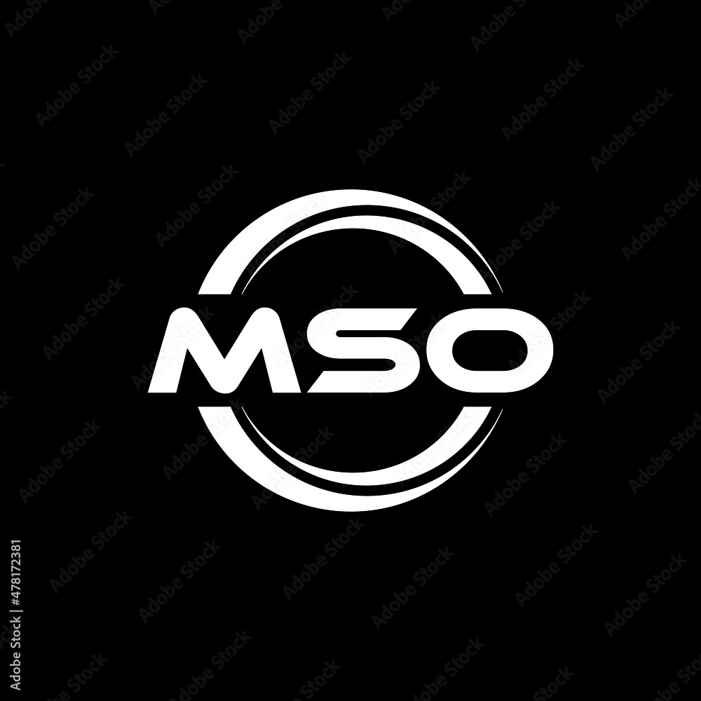 MSO letter logo design with black background in illustrator, vector ...