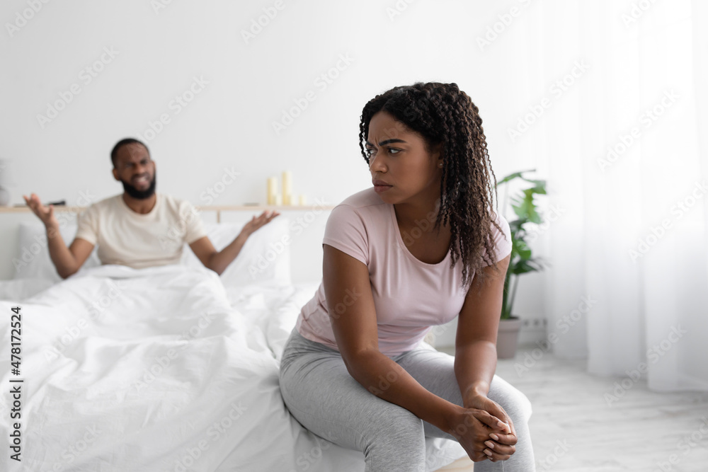 Angry Millennial African American Husband Freaking Out Swears And