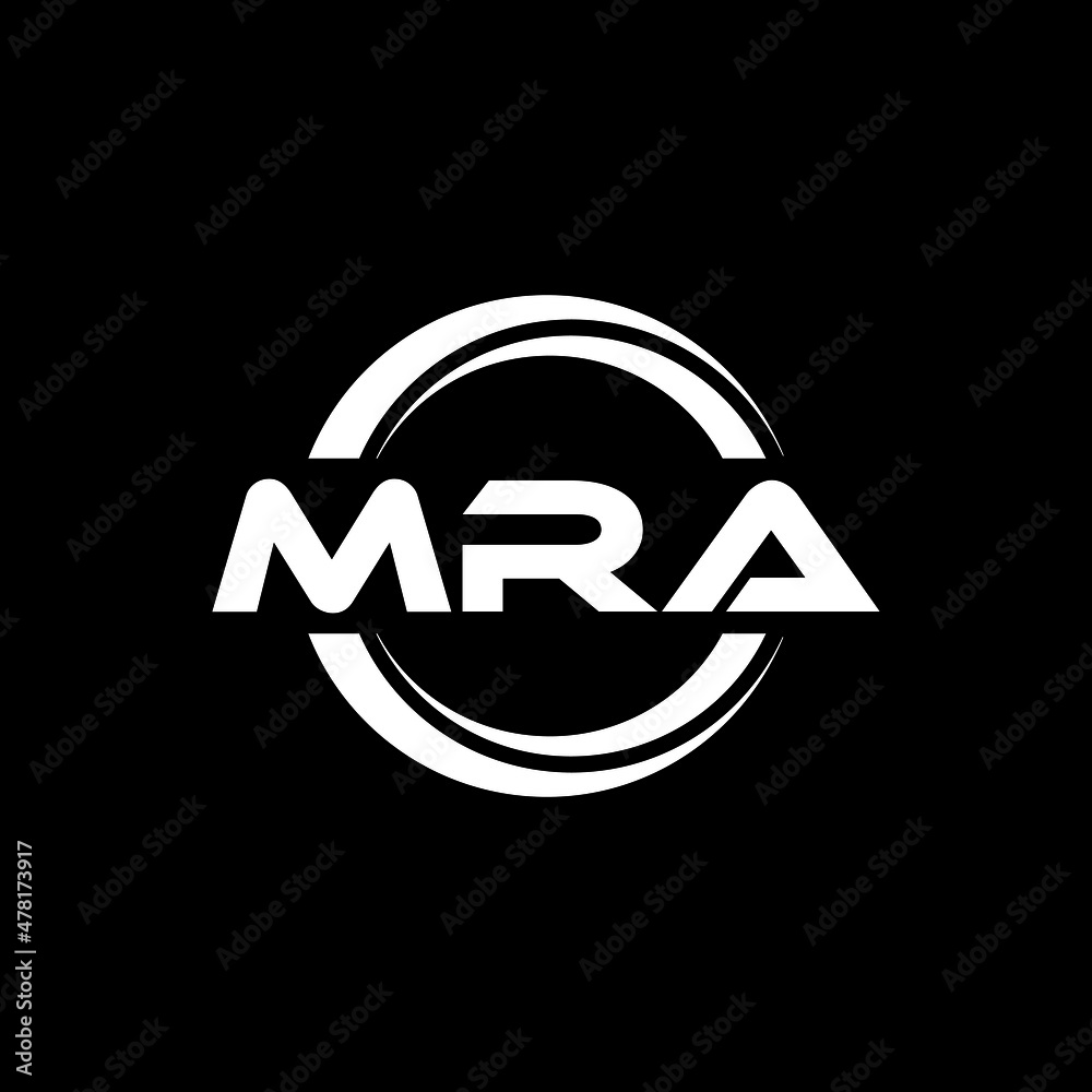 MRA letter logo design with black background in illustrator, vector ...