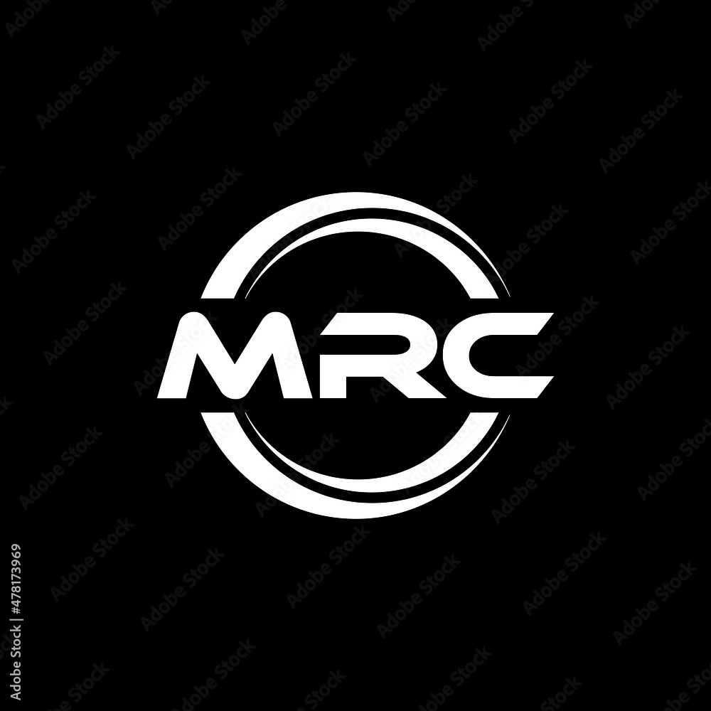 MRC letter logo design with black background in illustrator, vector ...