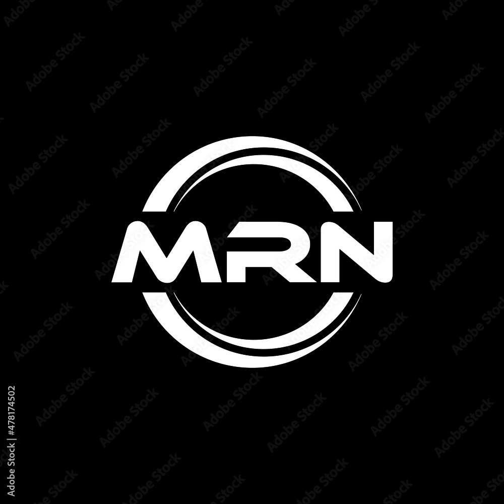 MRN letter logo design with black background in illustrator, vector ...