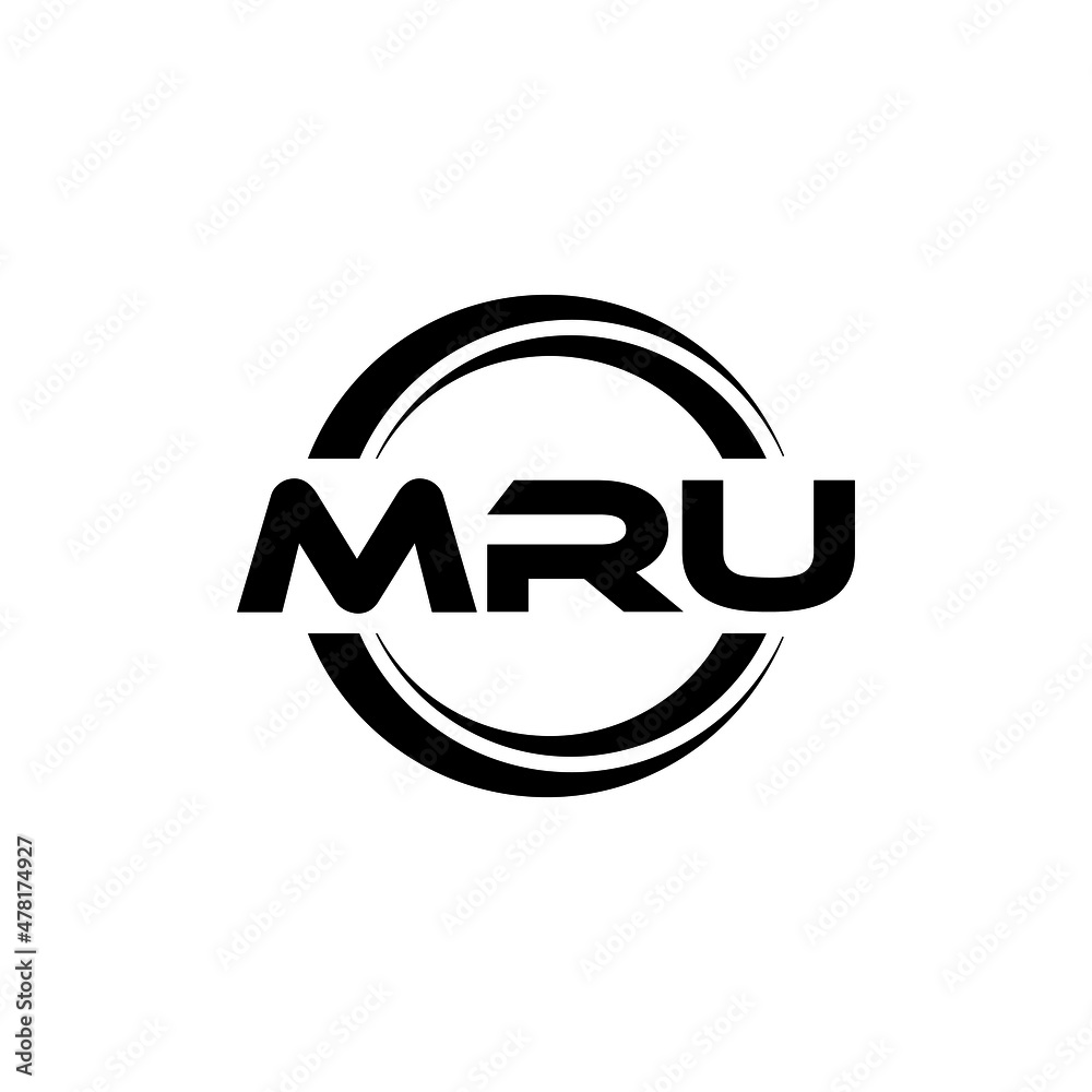 MRU letter logo design with white background in illustrator, vector ...