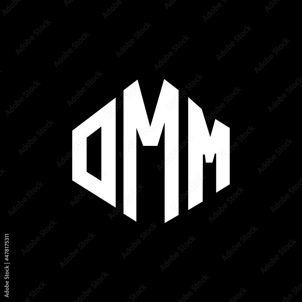OMM letter logo design with polygon shape. OMM polygon and cube shape ...