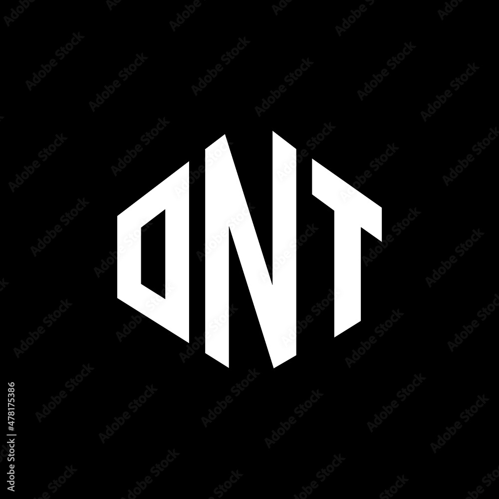 ONT letter logo design with polygon shape. ONT polygon and cube shape ...