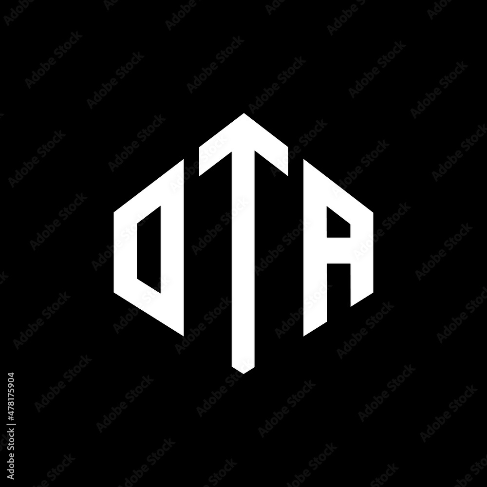 OTA letter logo design with polygon shape. OTA polygon and cube shape ...