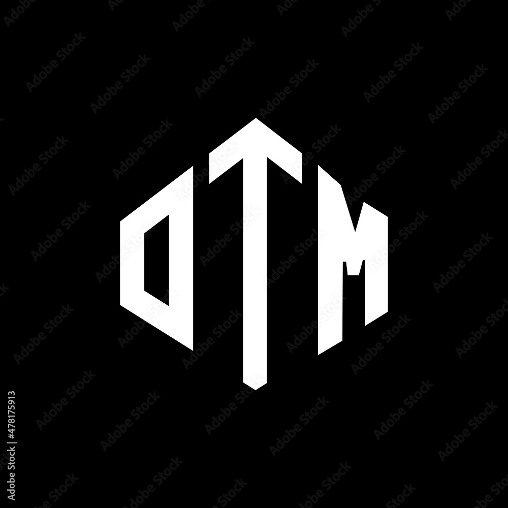 OTM letter logo design with polygon shape. OTM polygon and cube shape ...