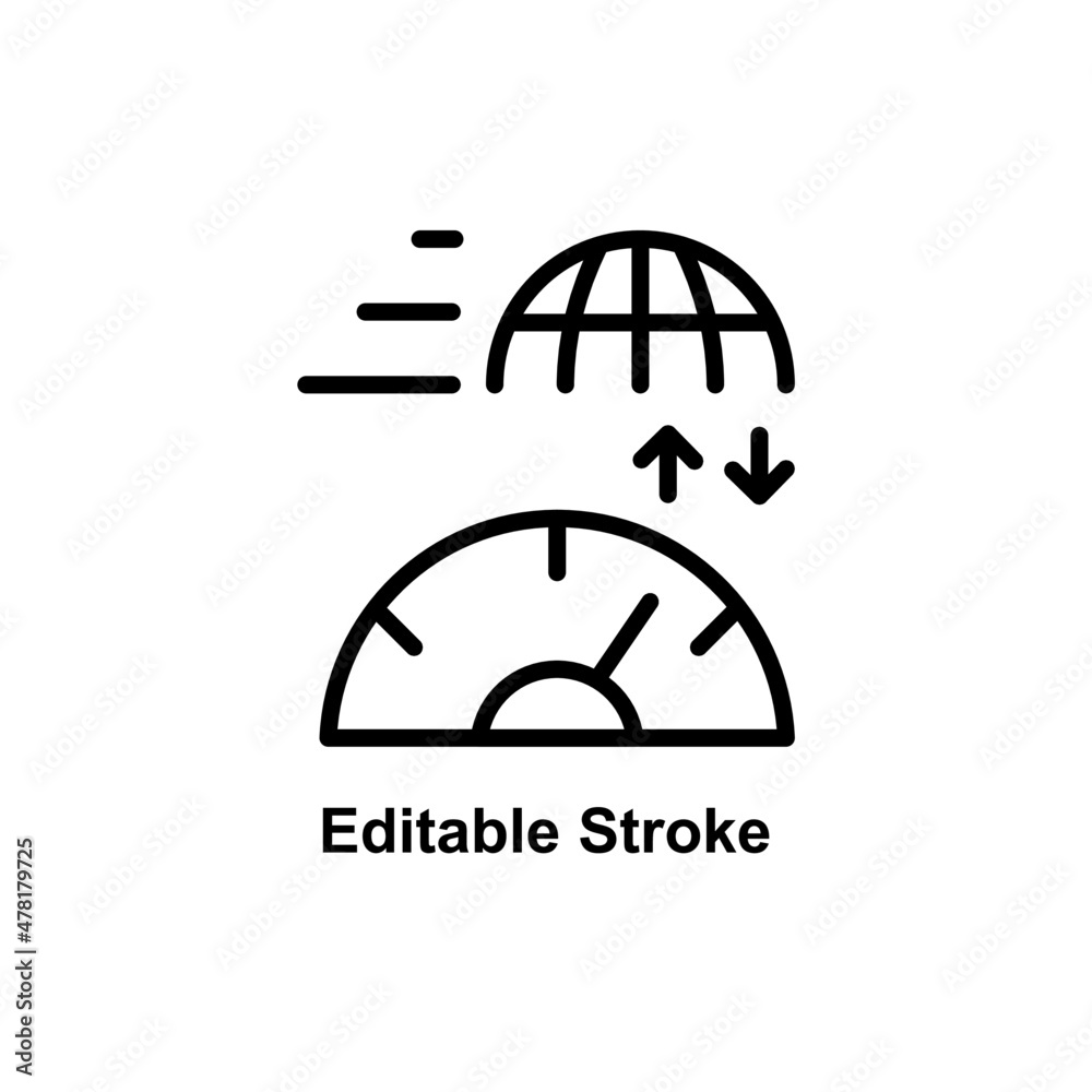 internet speed test icon designed in outline style in editable stroke ...