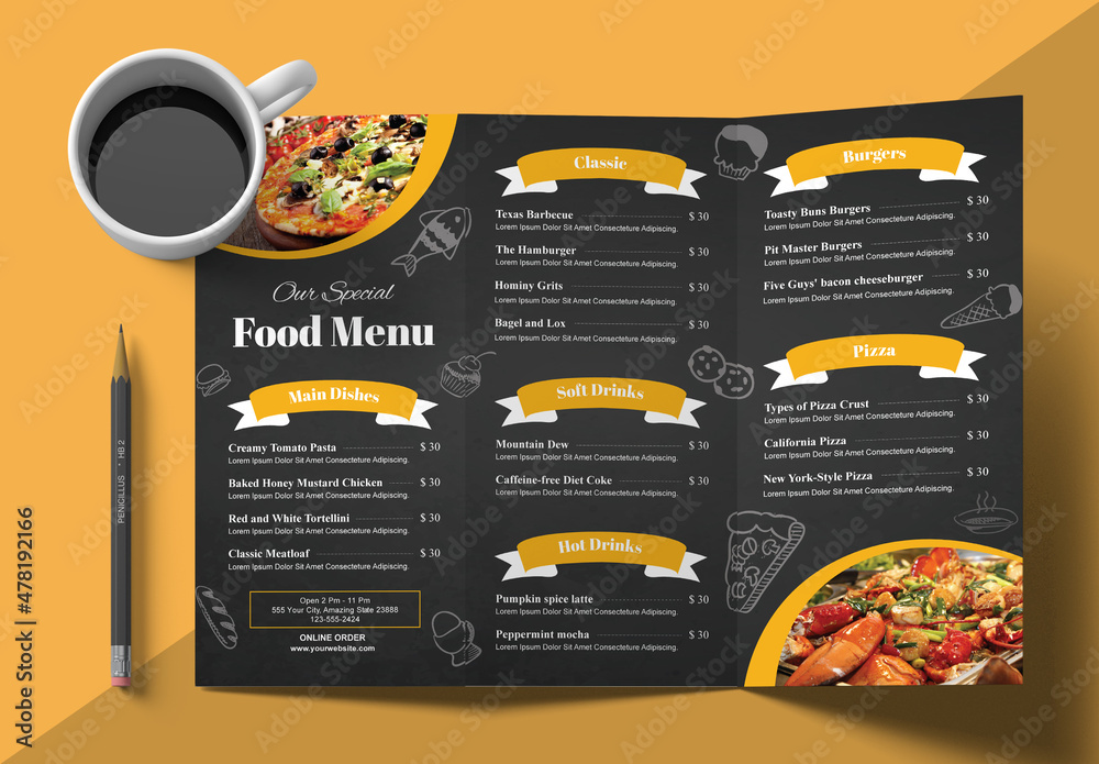 Food Menu Layout Design Food Sale Stock Template | Adobe Stock