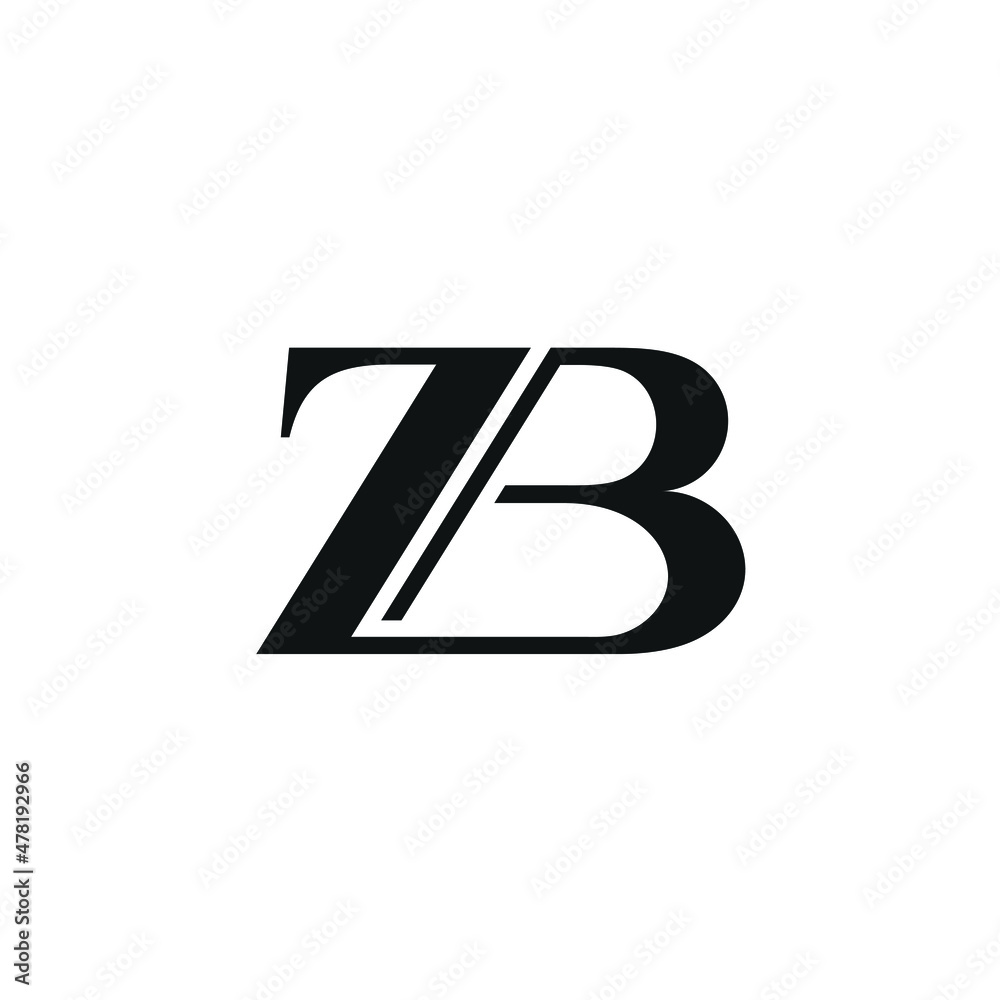 Initials ZB Typography Serif Font Logo Design Inspiration Stock Vector ...