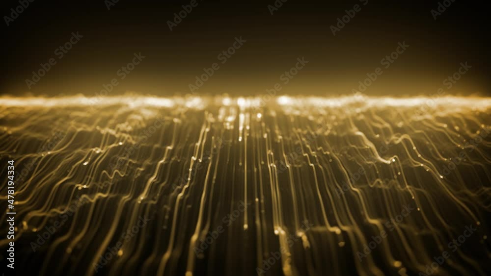 Video Stock Abstract Light Gold Strings Flowing Background Loop/ 4k ...