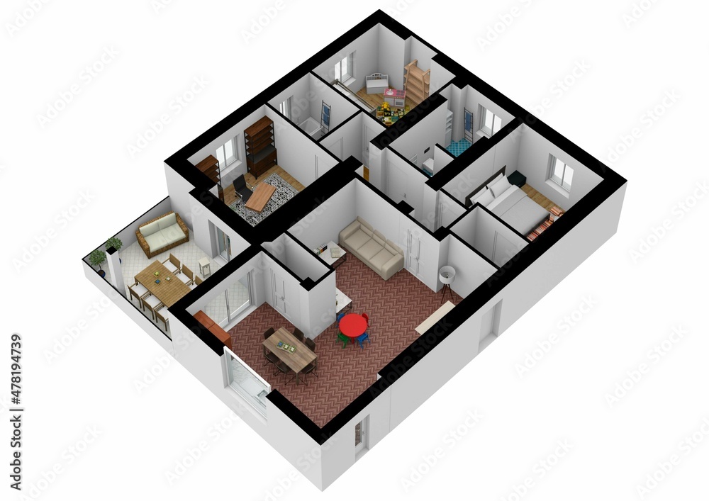 3D Floor Plan Ideas. Floor Plan Design Services. Residential 3d floor ...