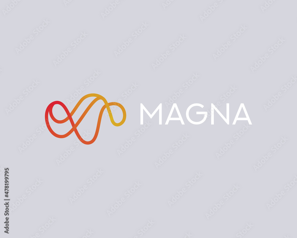 Abstract linear waves, lines, loops logo icon design modern minimal ...