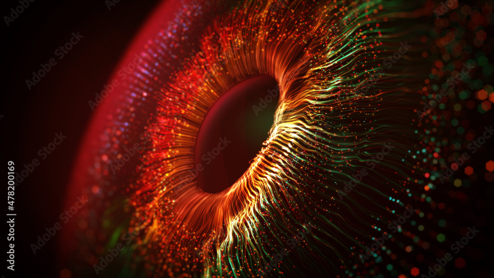 3d lens inside eyes animation. Transparent alpha channel. Eye implants ...