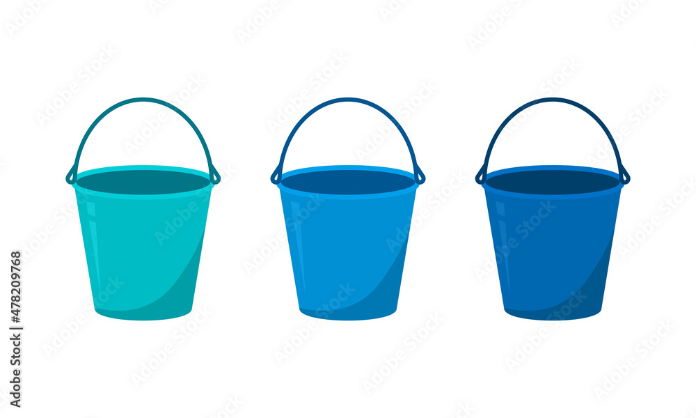 Three buckets icon. Clipart image isolated on white background Stock ...