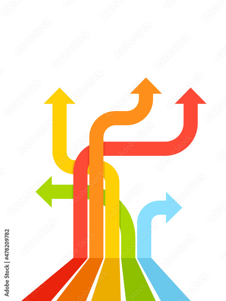 Vertical Diverging arrows image. Clipart image Stock Vector | Adobe Stock